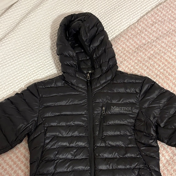 Marmot | Jackets & Coats | Marmot Quilted Black Jacket With Hood | Poshmark